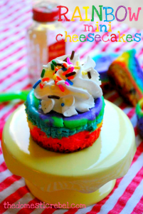 Rainbow Mini Cheesecakes | The Domestic Rebel