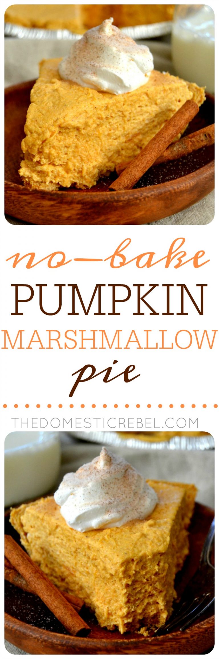 No-Bake Pumpkin Marshmallow Pie | The Domestic Rebel